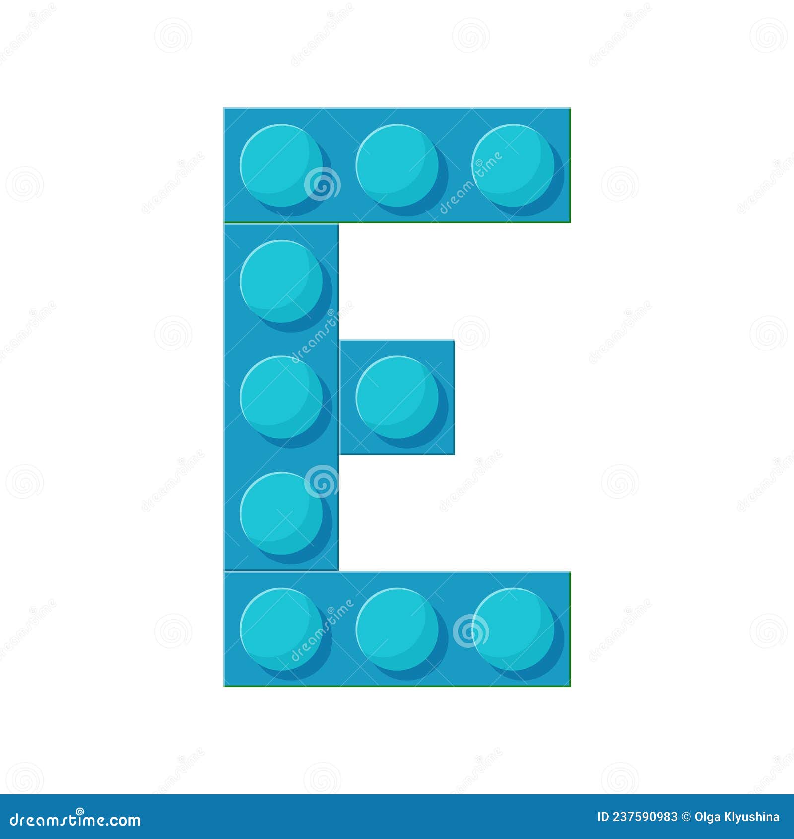 Plastic Building Blocks Alphabet. the Letter E. Stock Vector ...
