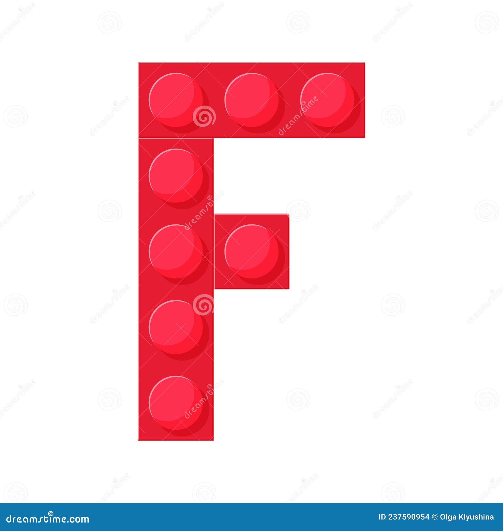 Plastic Building Blocks Alphabet. the Letter F. Stock Vector ...