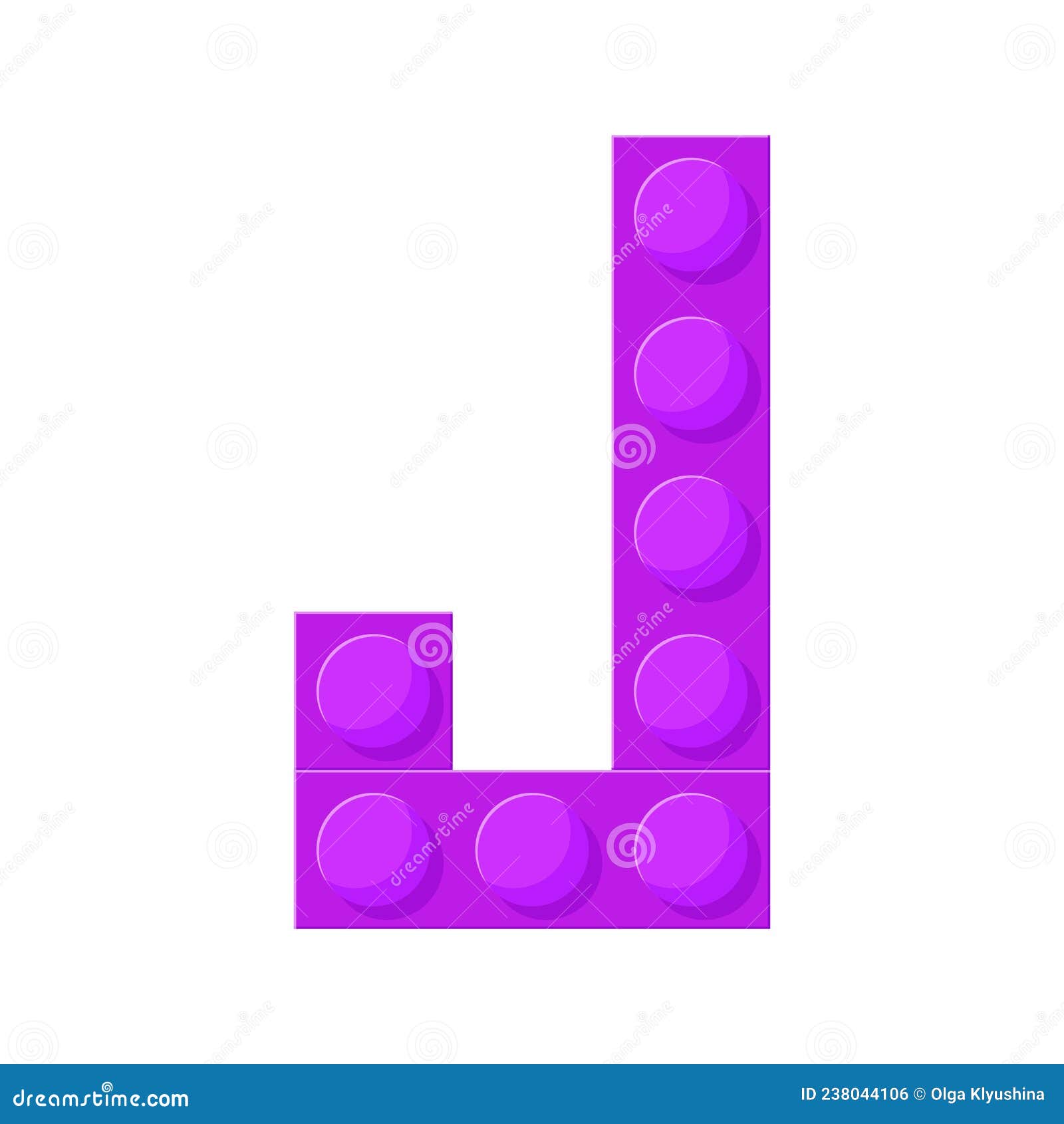 Plastic Building Blocks Alphabet. the Letter J Stock Vector ...