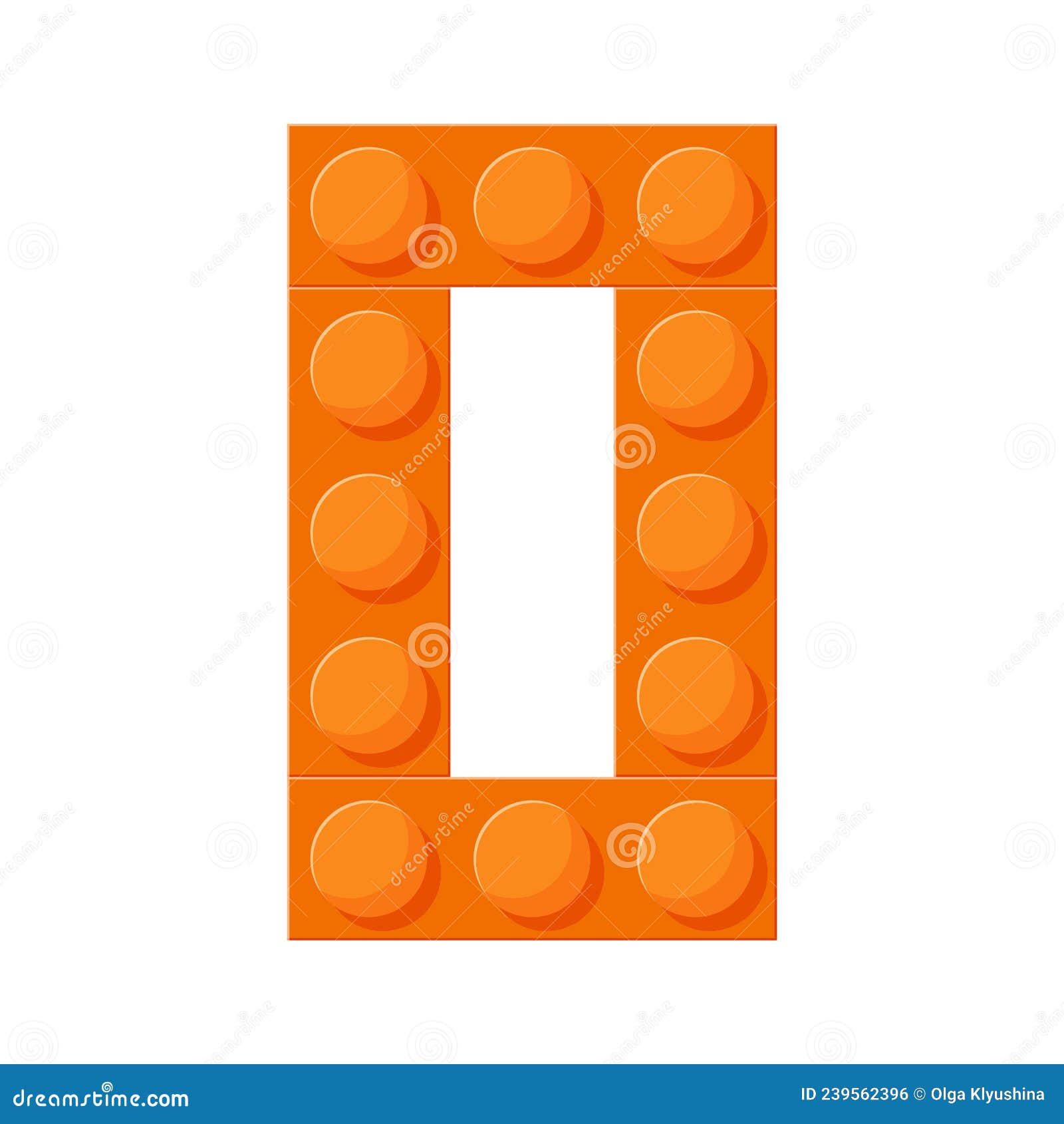 Plastic Building Blocks Alphabet. the Letter O Stock Vector ...