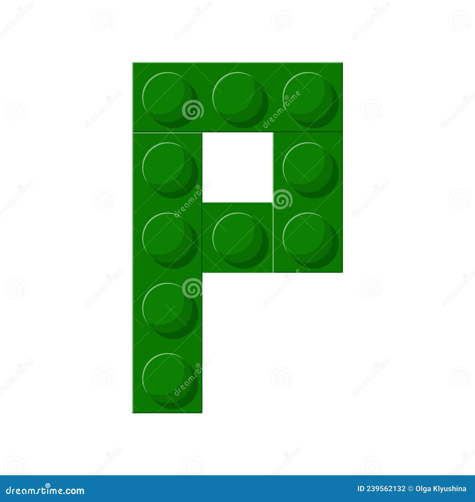 Plastic Building Blocks Alphabet. the Letter P Stock Vector ...