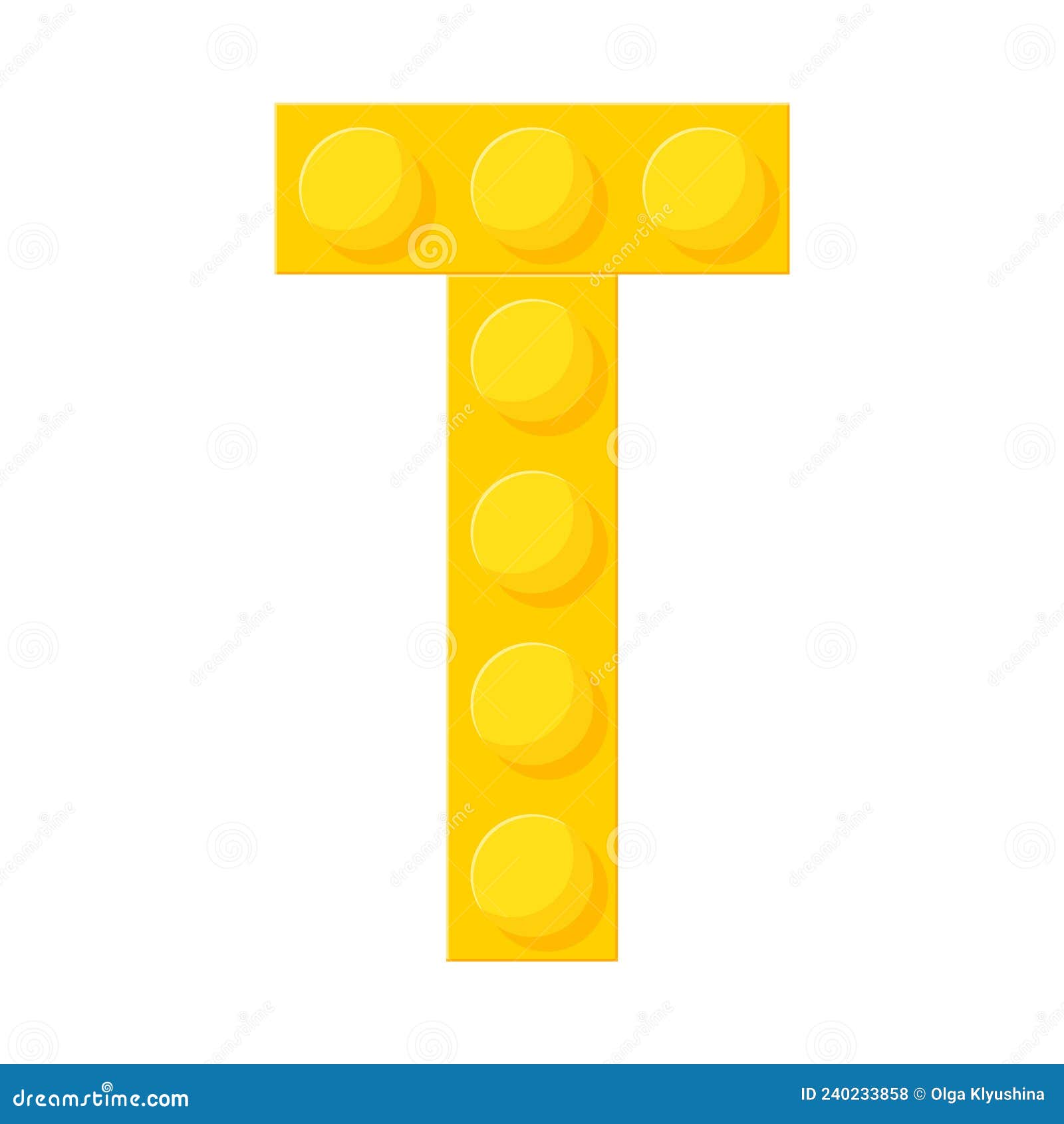 Plastic Building Blocks Alphabet. the Letter T Stock Vector ...