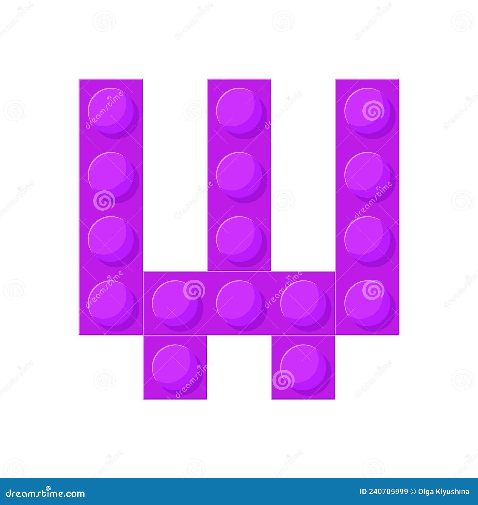 Plastic Building Blocks Alphabet. the Letter W Stock Vector ...