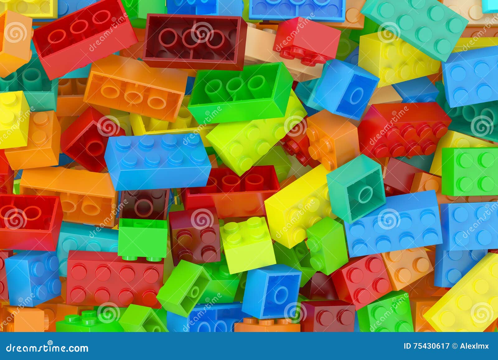Plastic Building Blocks Background Stock Illustration - Illustration of ...
