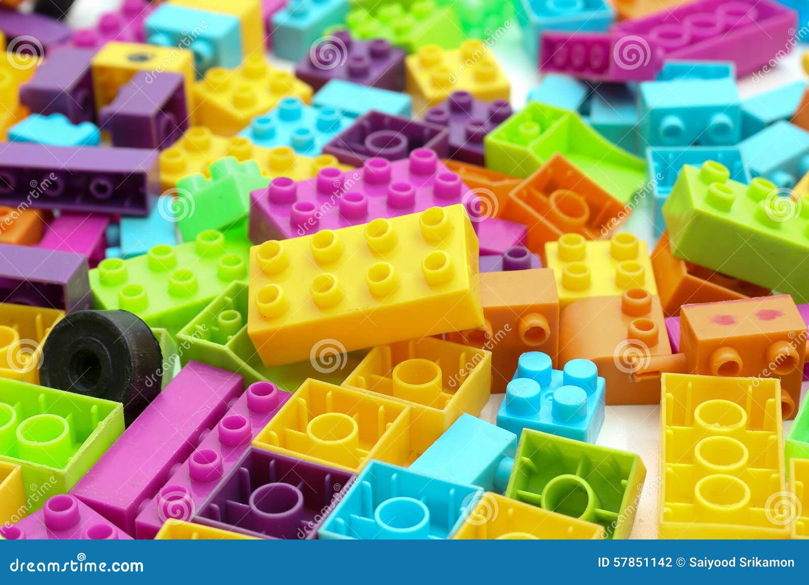 Plastic building blocks stock photo. Image of design - 57851142