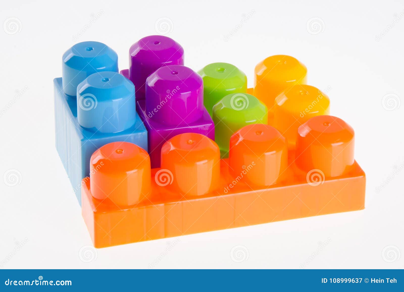 Plastic Building Blocks or Colour Blocks on a Background. Stock Image ...