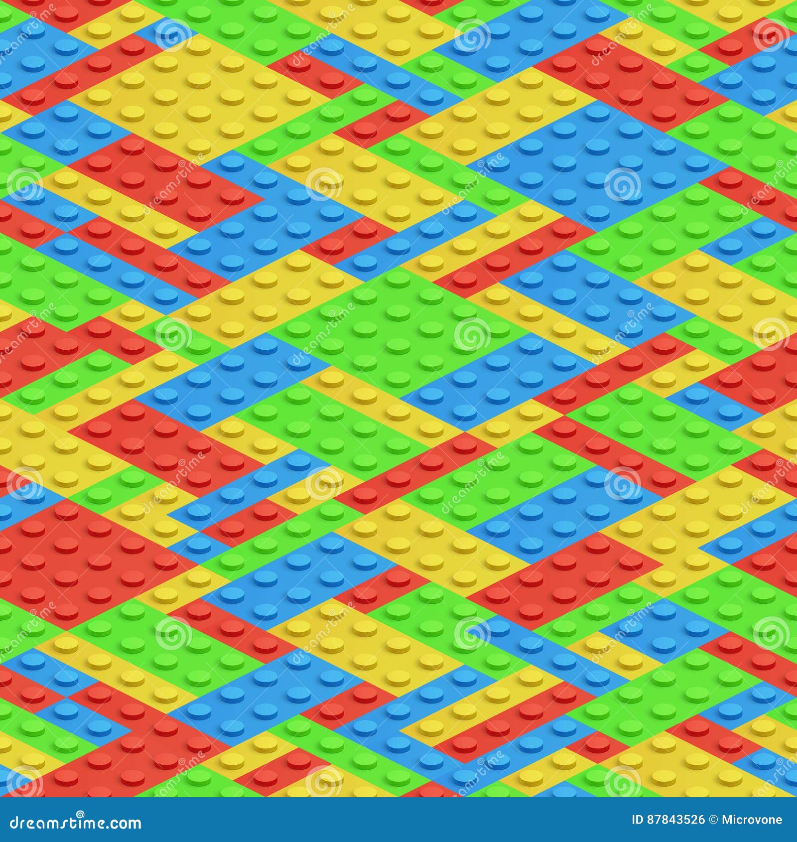 Plastic Building Blocks, 3d Bricks Vector Seamless Pattern Stock Vector ...