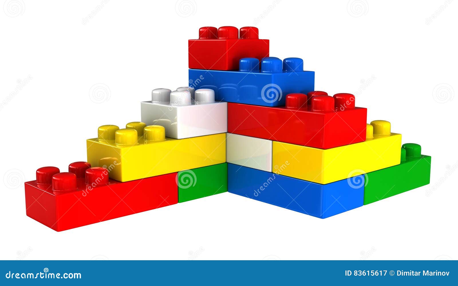 Plastic building blocks stock illustration. Illustration of white ...