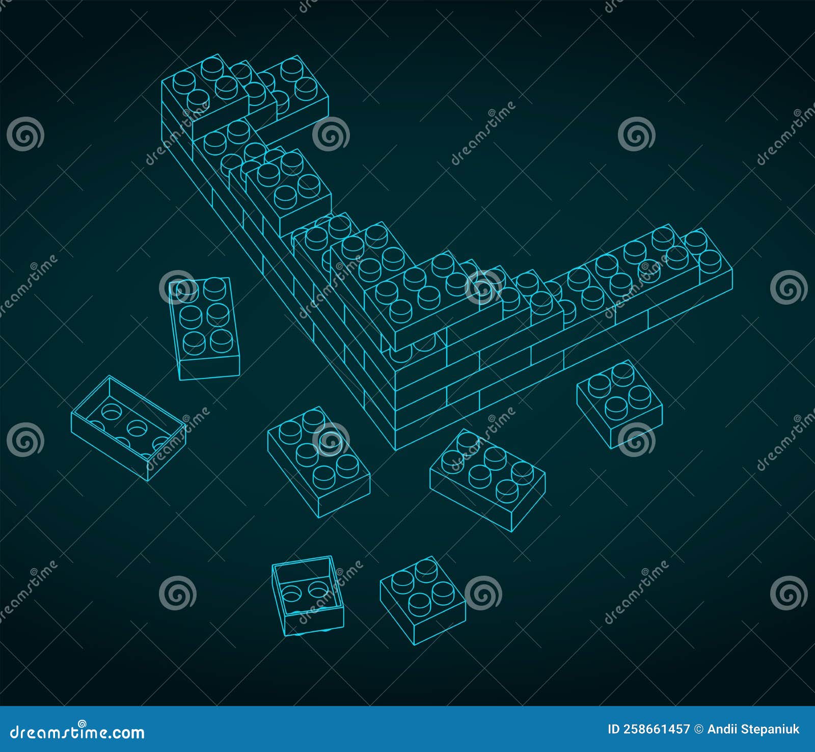 Plastic Building Blocks Illustration Stock Vector - Illustration of ...