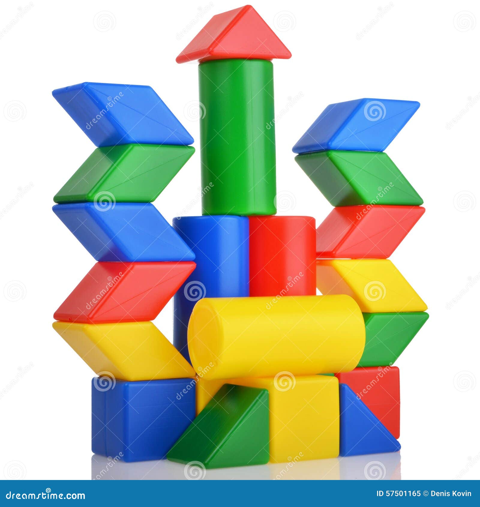 Plastic Building Blocks Tower Stock Image - Image of tower ...