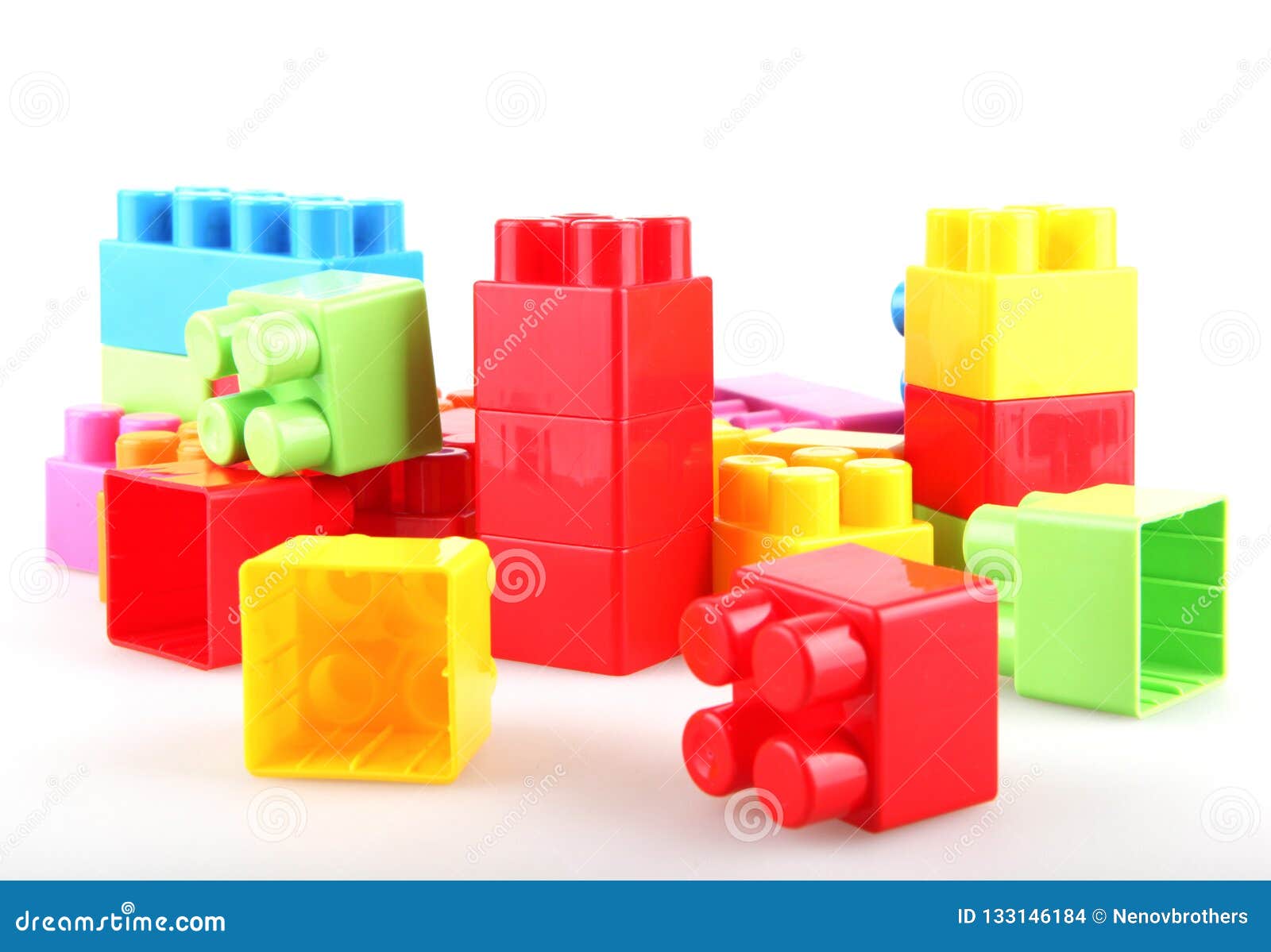 Plastic building blocks stock photo. Image of connection - 133146184