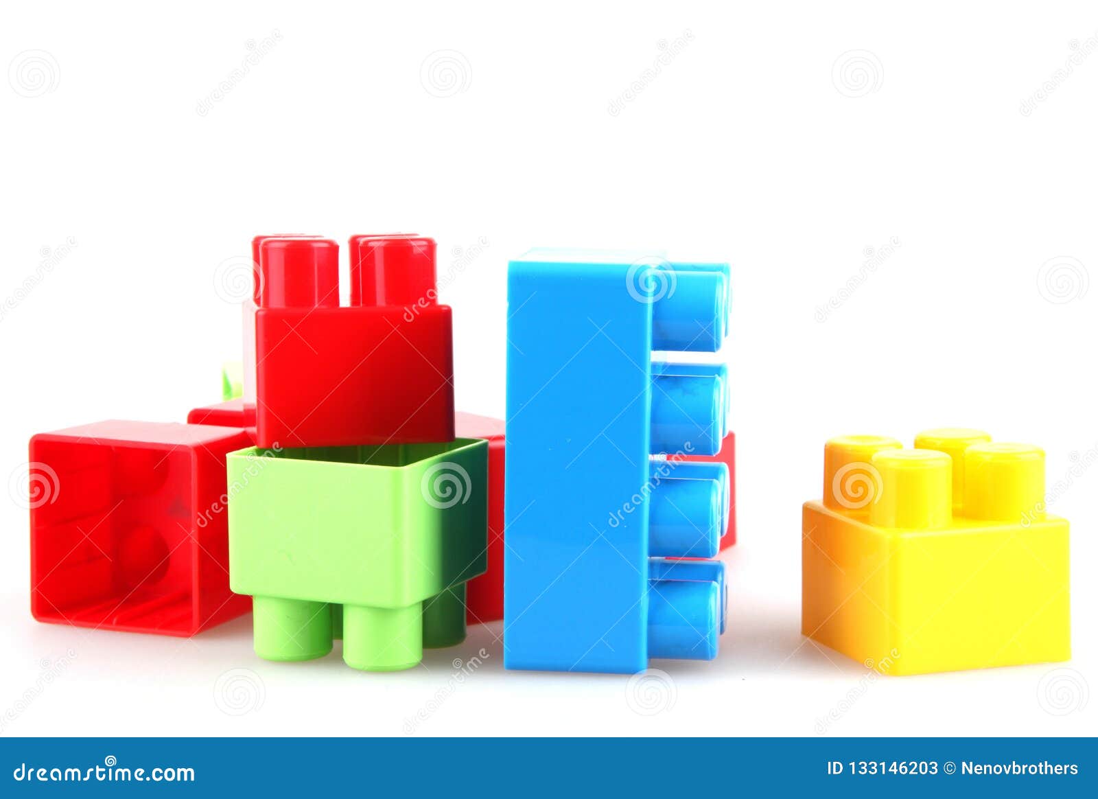 Plastic building blocks stock image. Image of development - 133146203