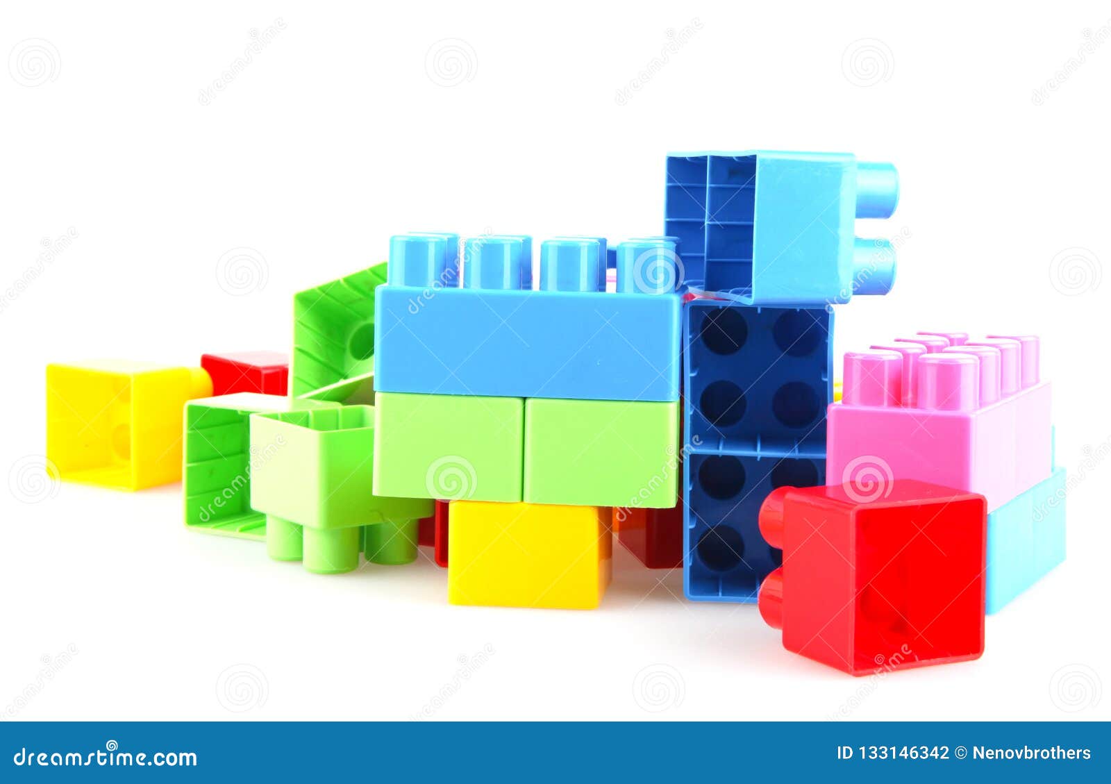Plastic building blocks stock photo. Image of construction - 133146342