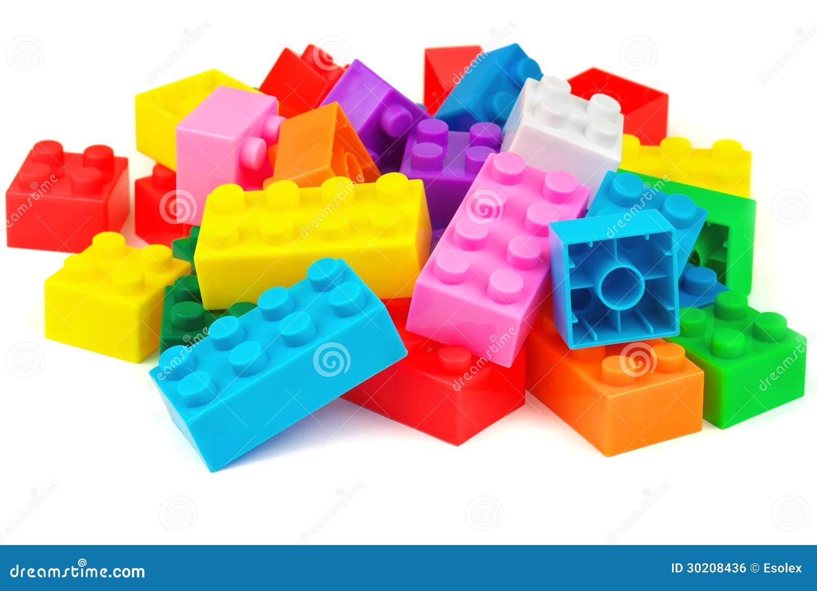 Plastic Building Colorful Blocks Stock Photo - Image of block, play ...