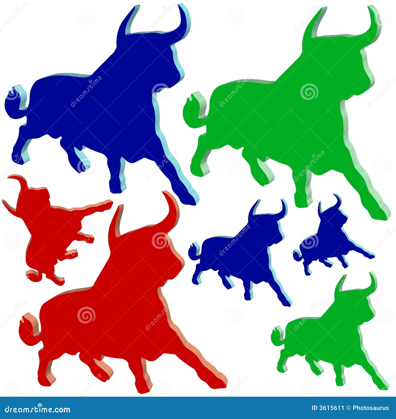 Plastic Bulls in Different Colors Stock Vector - Illustration of bull ...