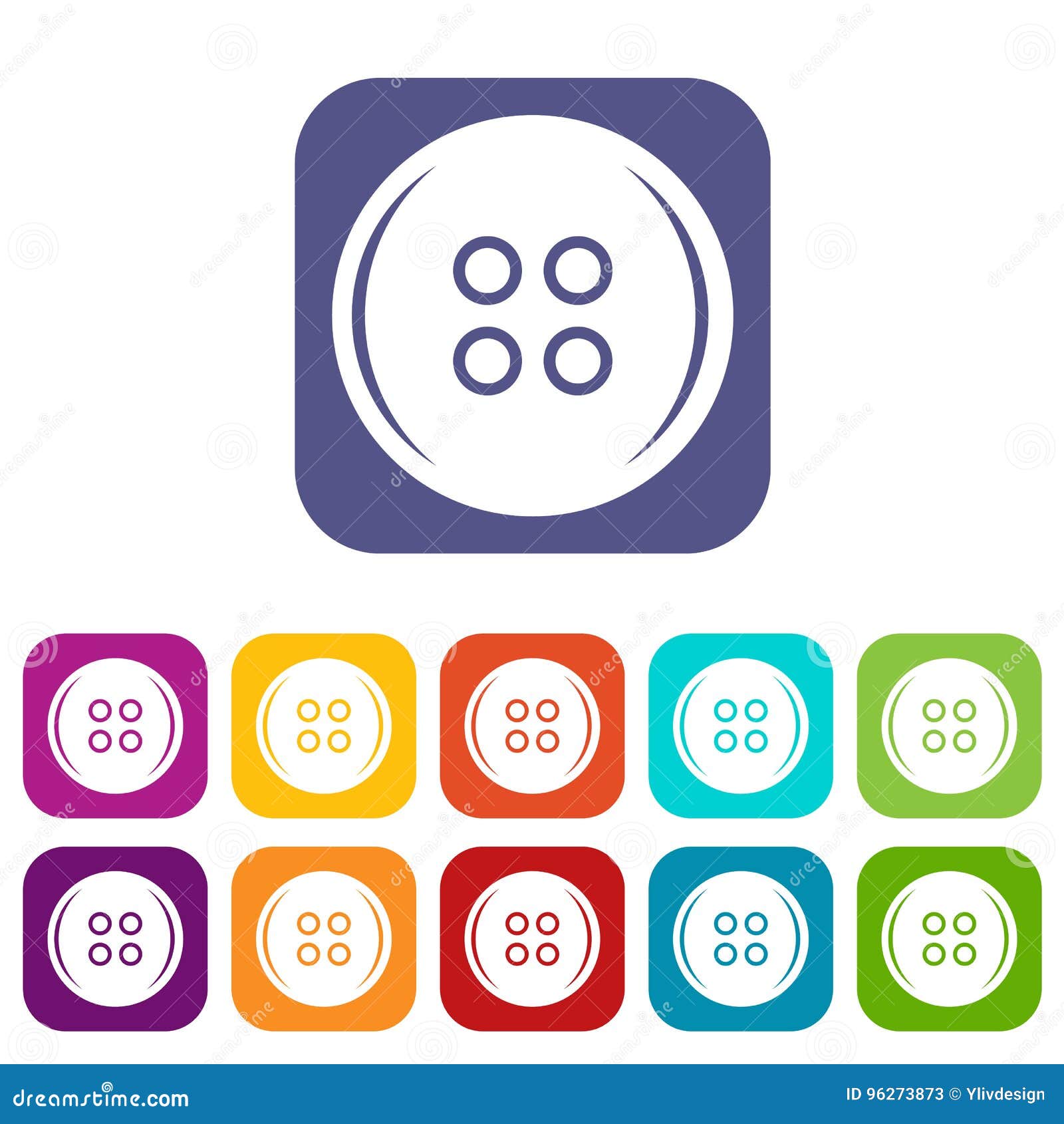 Plastic Button Icons Set Flat Stock Vector - Illustration of plastic ...