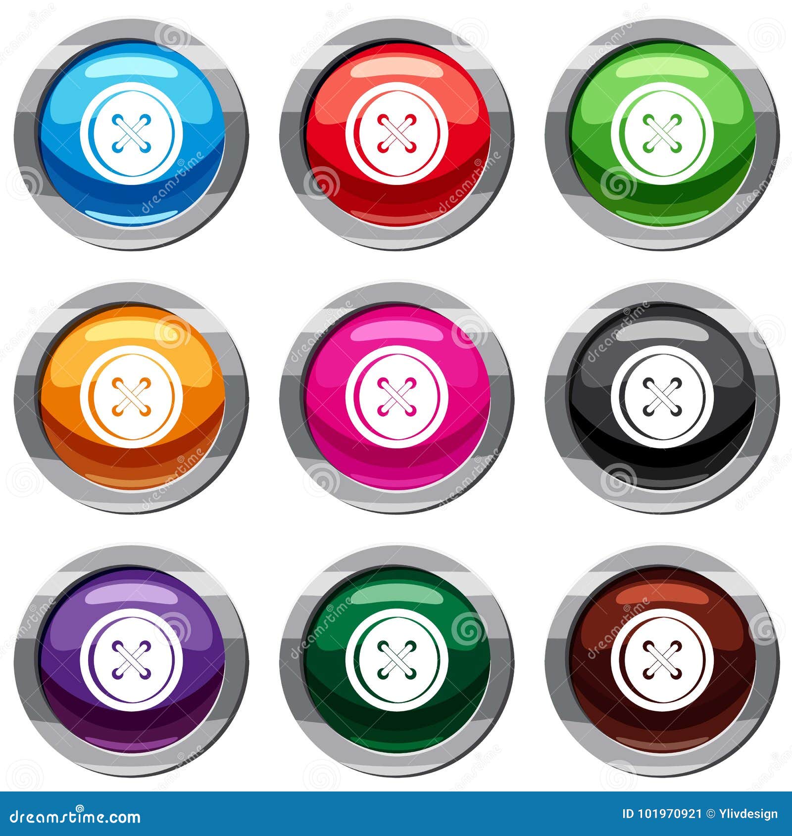 Plastic Button Set 9 Collection Stock Vector - Illustration of clothing ...