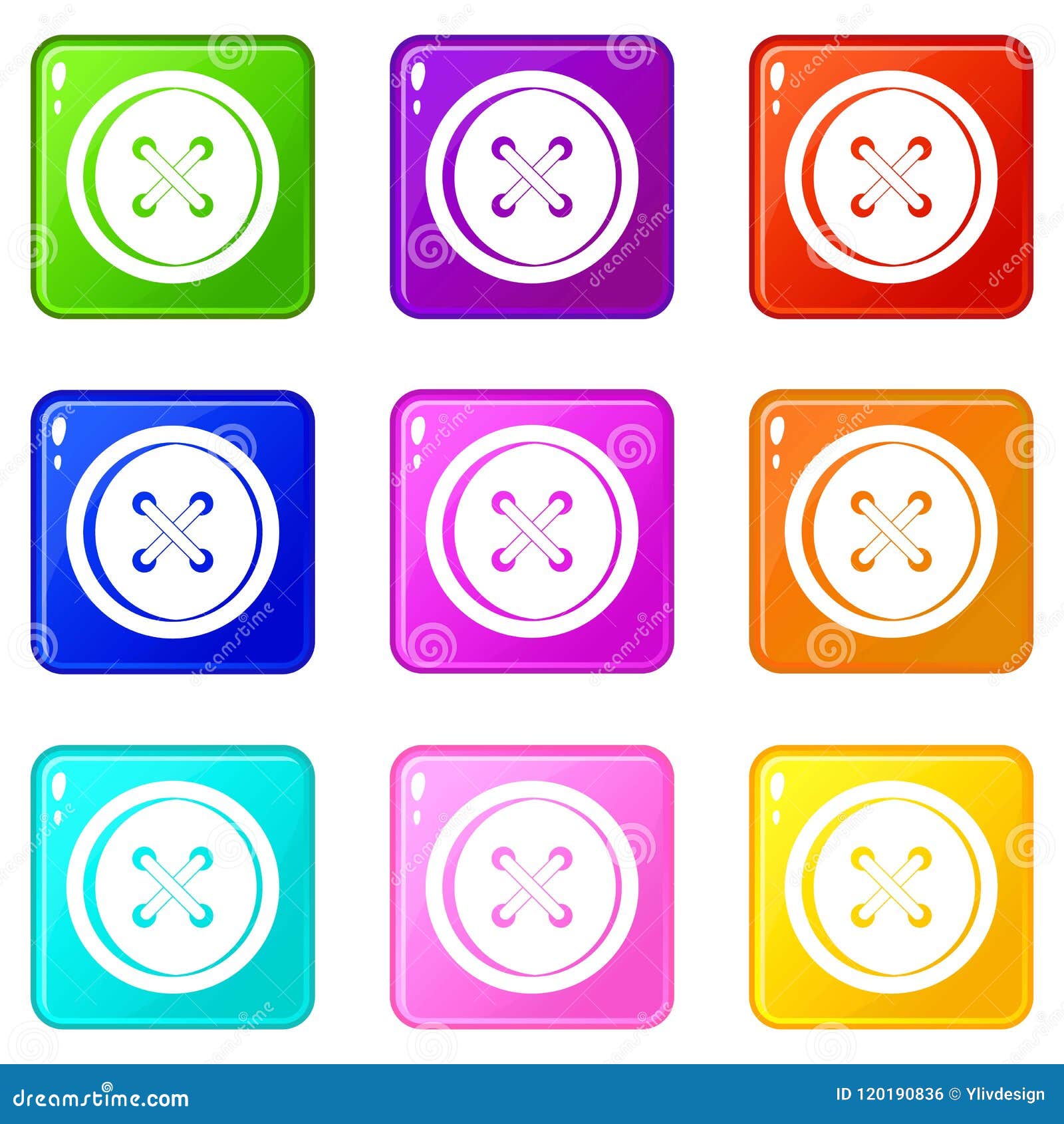 Plastic button set 9 stock vector. Illustration of cloth - 120190836