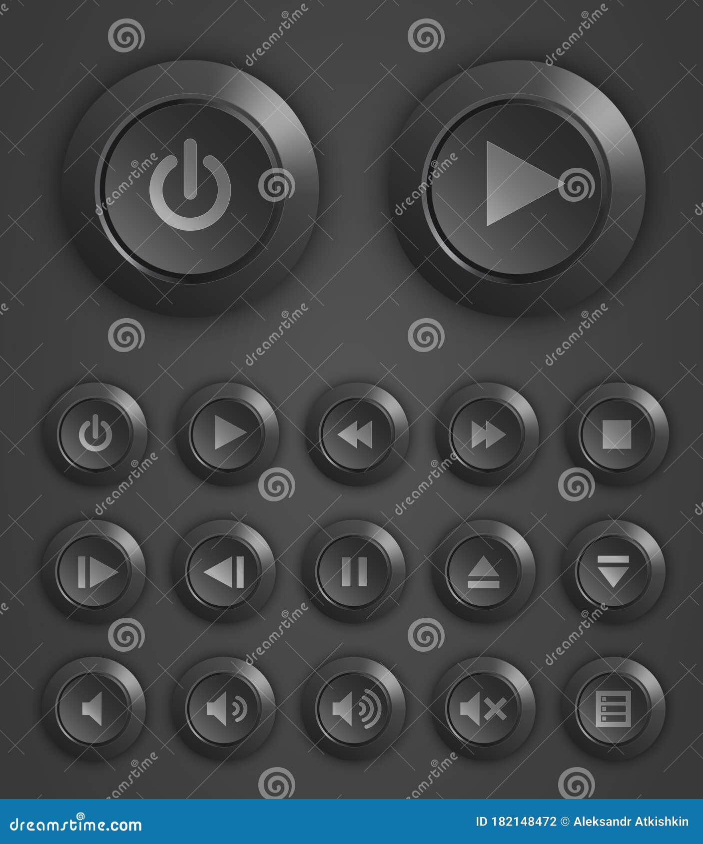 Plastic button set stock vector. Illustration of color - 182148472