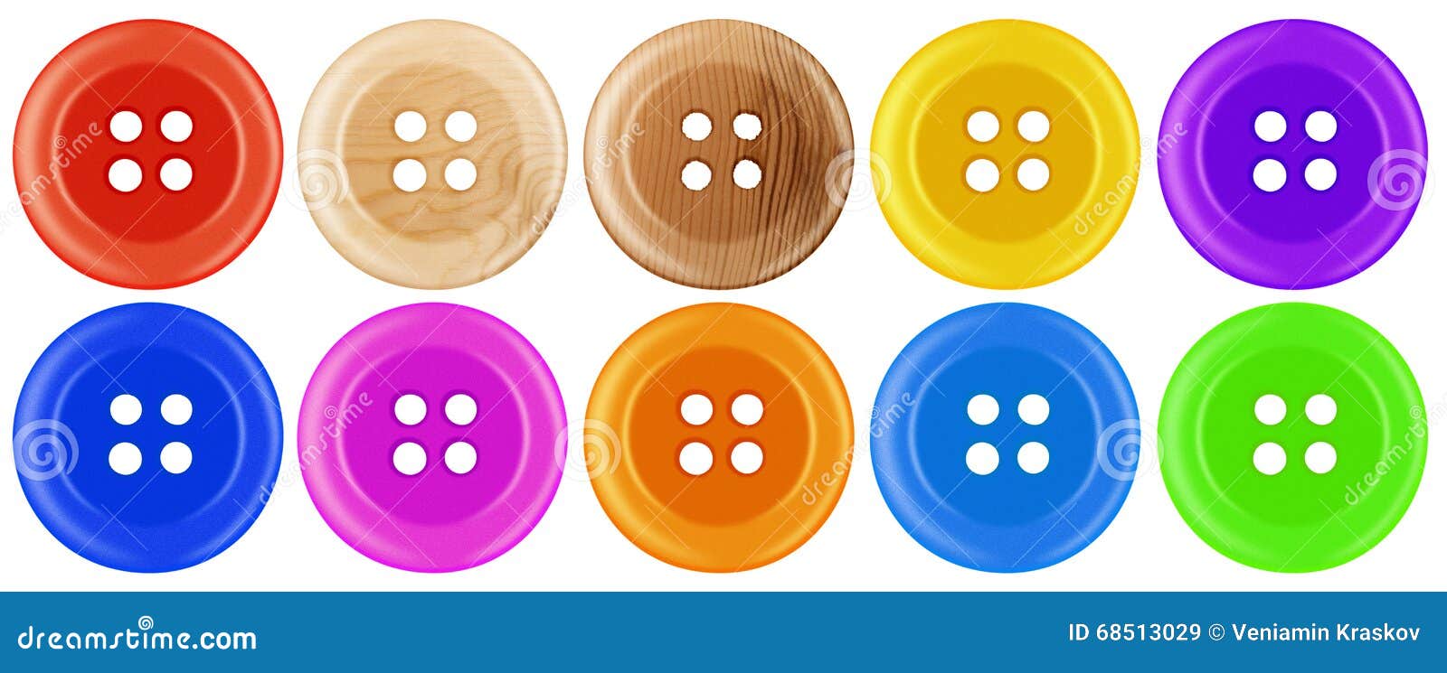 Plastic Buttons Isolated - Colorful Stock Image - Image of color, pink ...