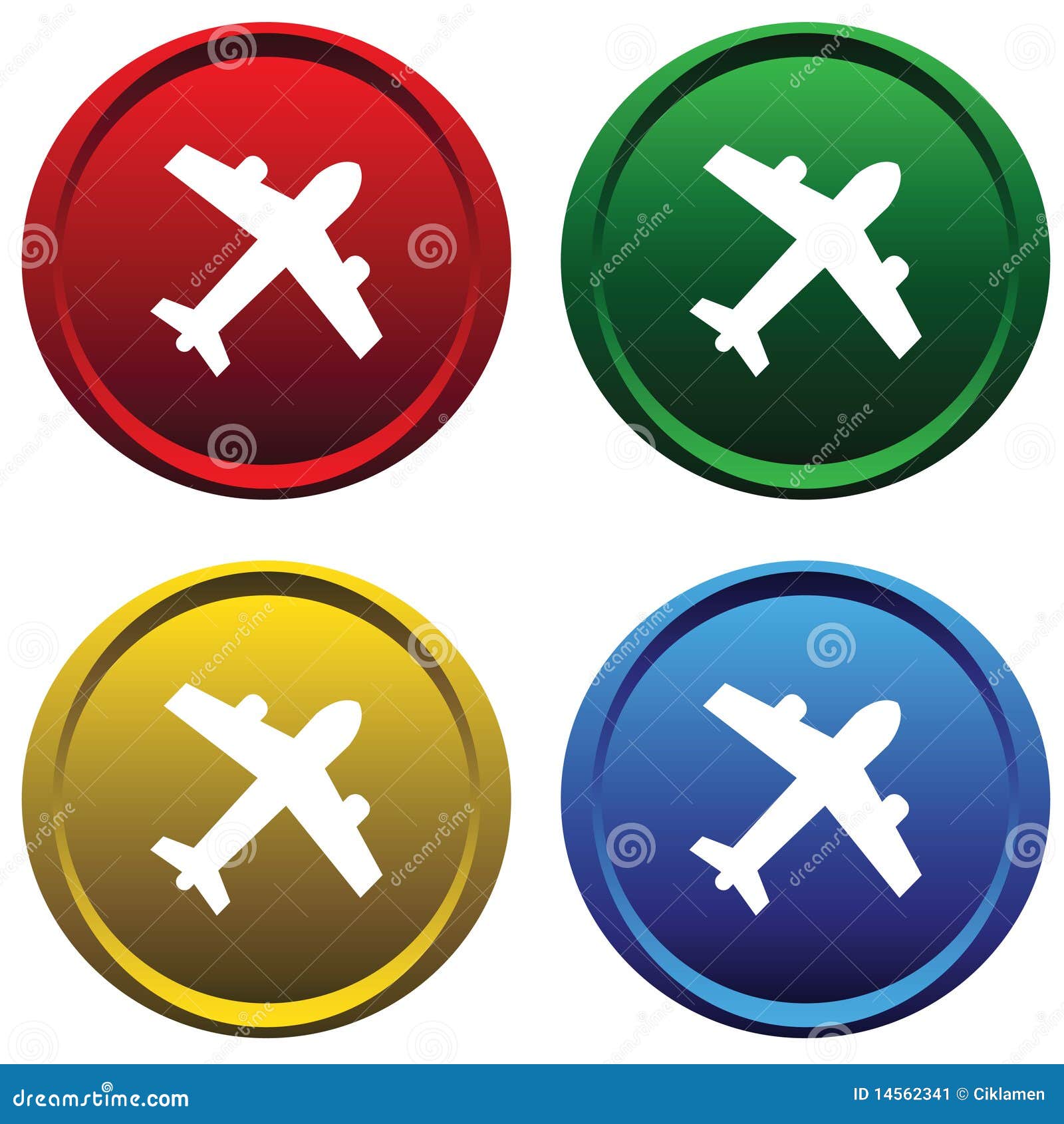 Plastic Buttons with the Plane Stock Vector - Illustration of graphic ...