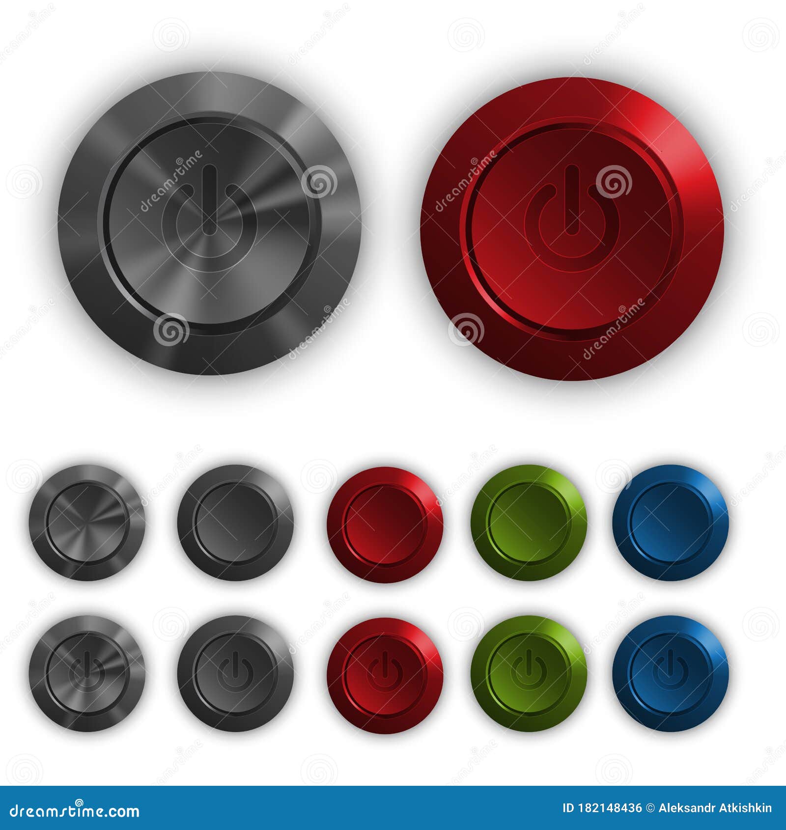 Plastic button set stock vector. Illustration of round - 182148436