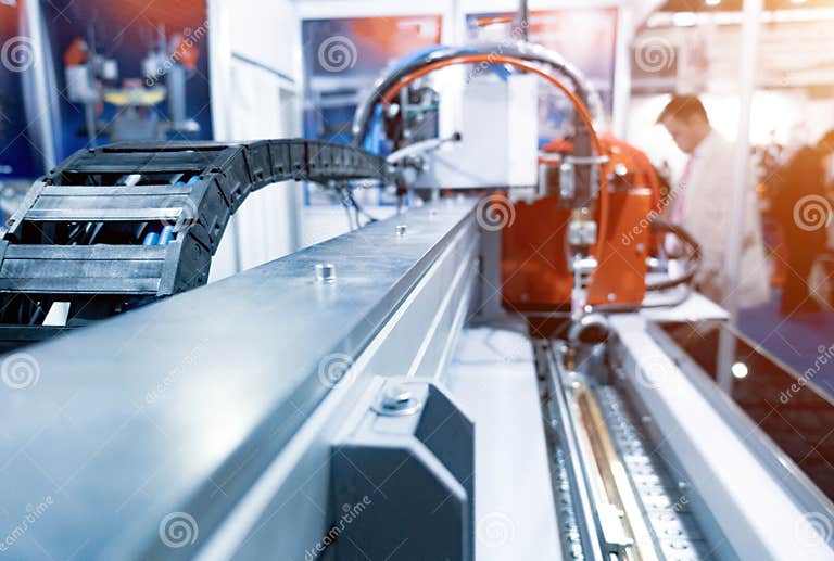 Plastic Cable Chain of Electrical Wires in the Machine Stock Image ...