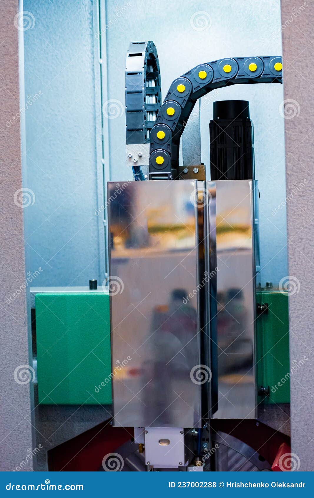 Plastic Cable Chain of Electrical Wires in the Machine Stock Photo ...