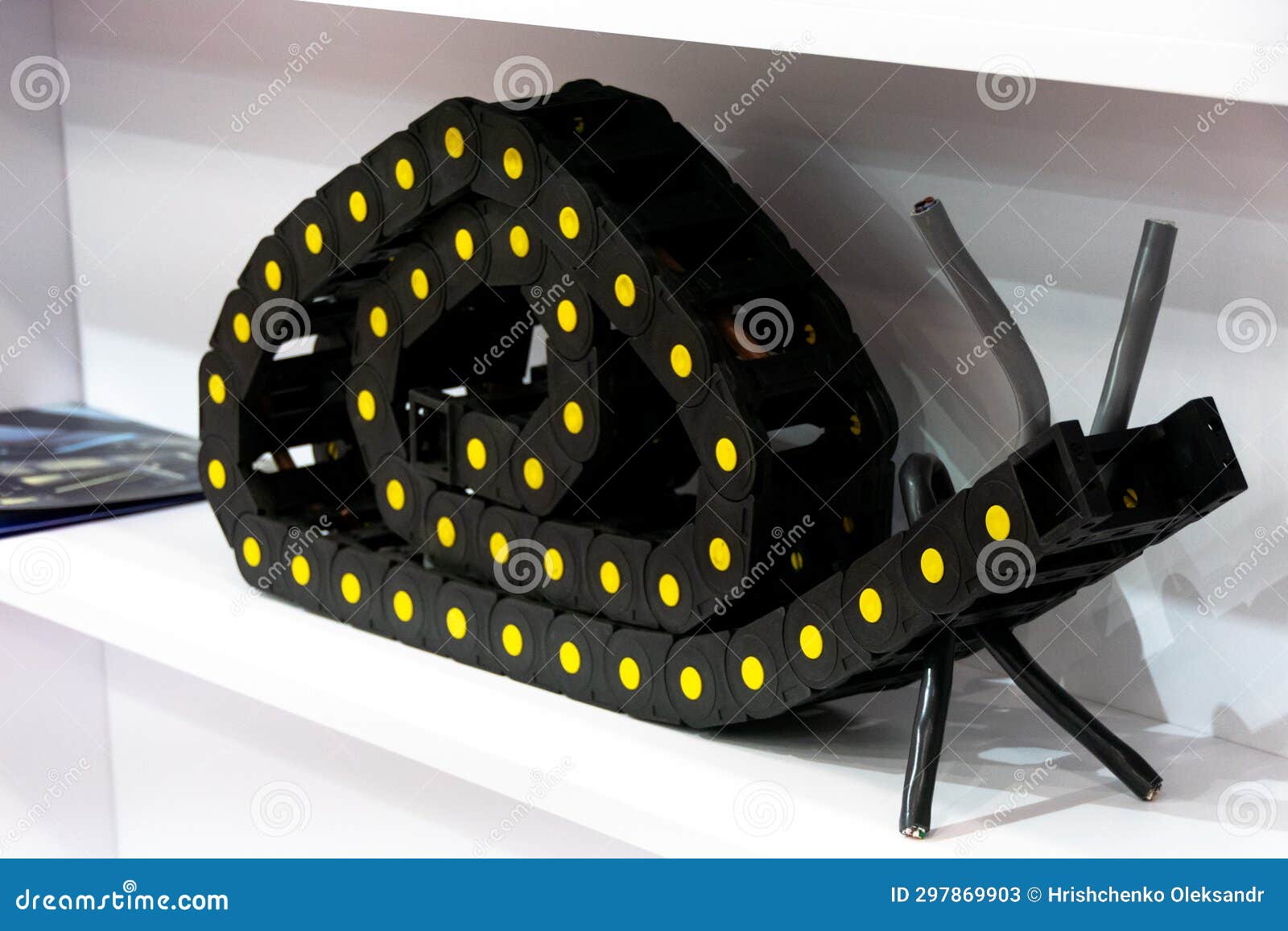 Plastic Cable Chain of Electrical Wires in the Machine. an Example of a ...