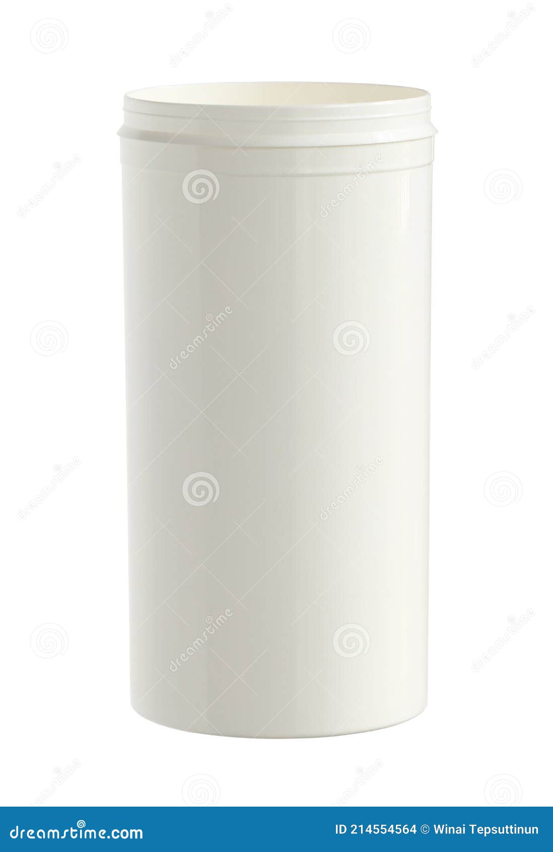 Plastic Can Cylinder Shape Opened Stock Photo - Image of opened ...