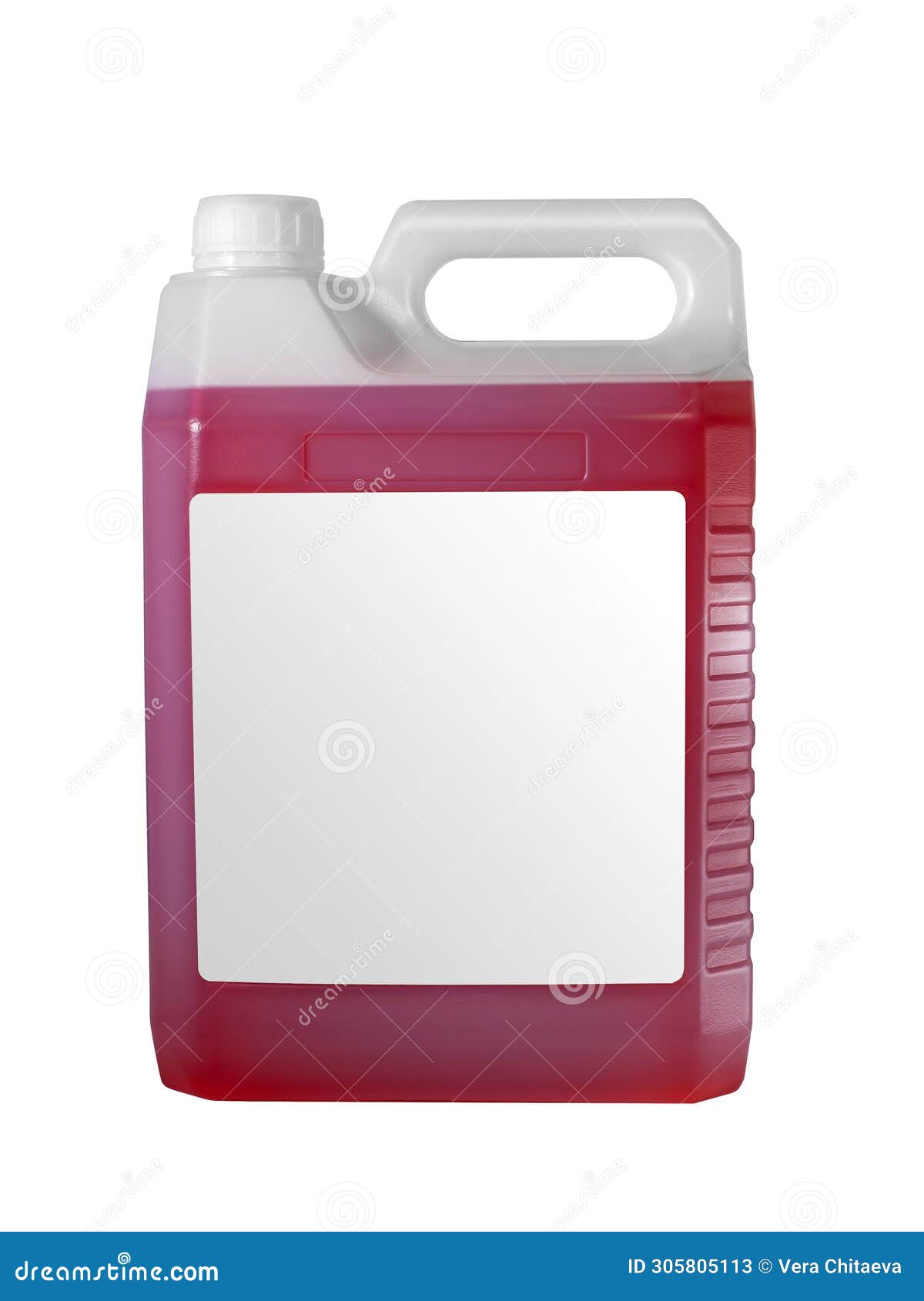 Plastic Canister with an Empty Label, Highlighted on a White Background ...