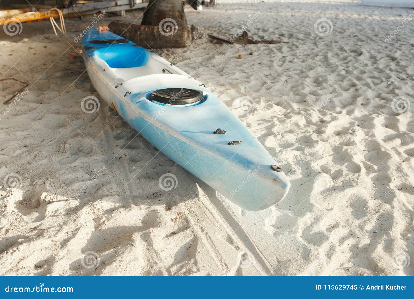 Plastic Canoe Sand on Beach in Morning Stock Image - Image of africa ...
