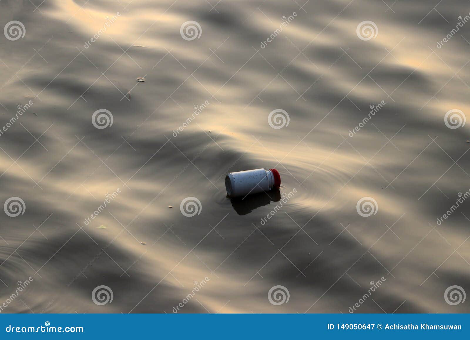 Plastic Cans Garbage Floating on the Sewage Water Stock Image - Image ...