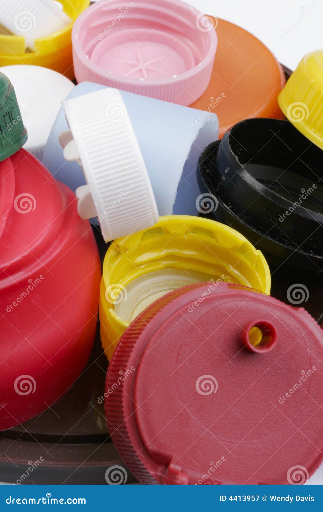 Plastic Caps Lying On Light Background, Prevention Soil Pollution, Save ...