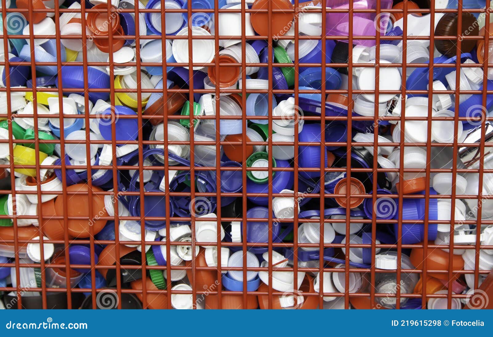 Plastic caps for recycling stock photo. Image of environmental - 219615298