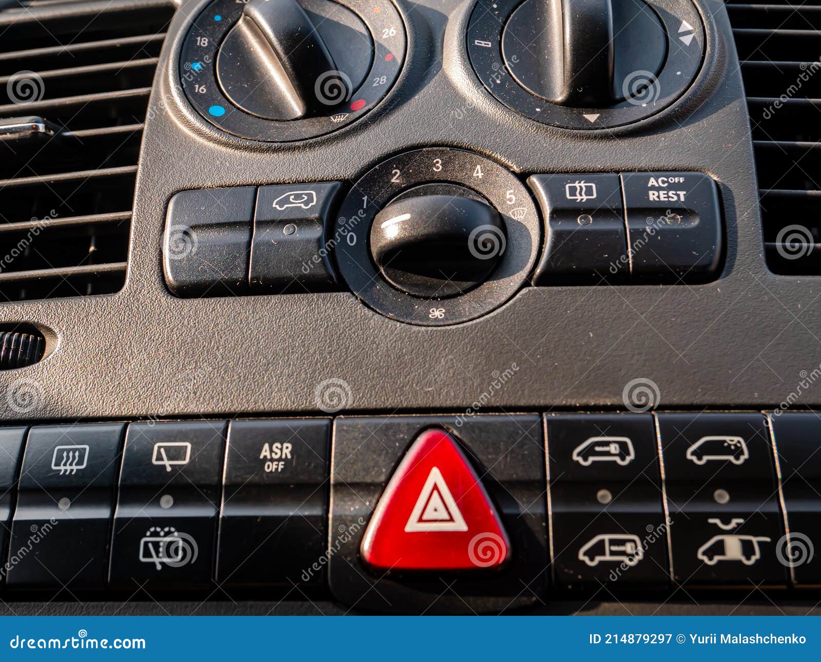 Plastic Car Control Panel with Buttons and Knobs. Stock Image - Image ...