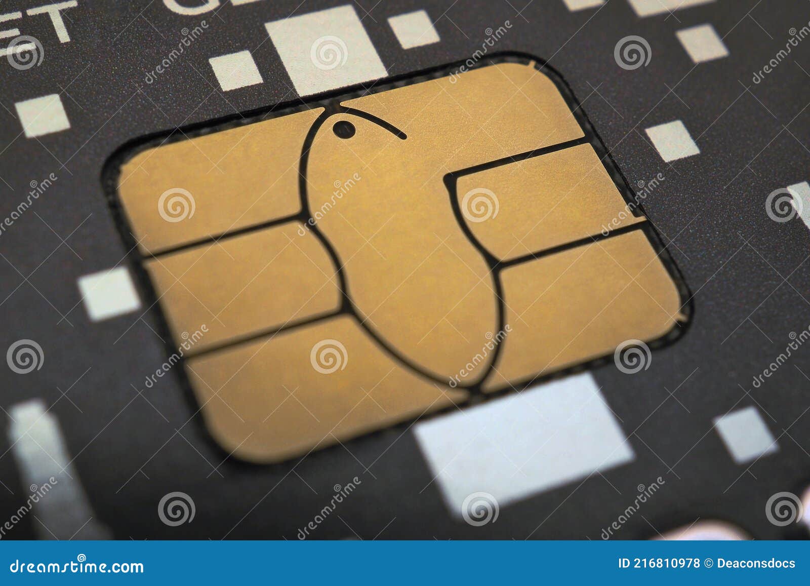 Plastic Card Chip Close-up. Bank Card in Black Stock Photo - Image of ...