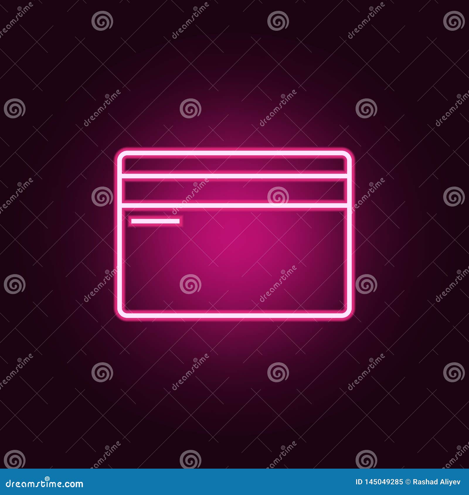 A Plastic Card Icon. Elements of Web in Neon Style Icons Stock ...