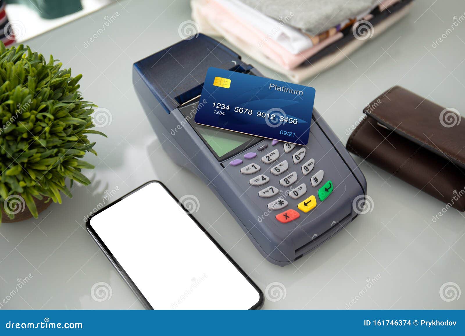 Plastic Card Payment Purchase and Pay Pass Online Terminal Stock Photo ...