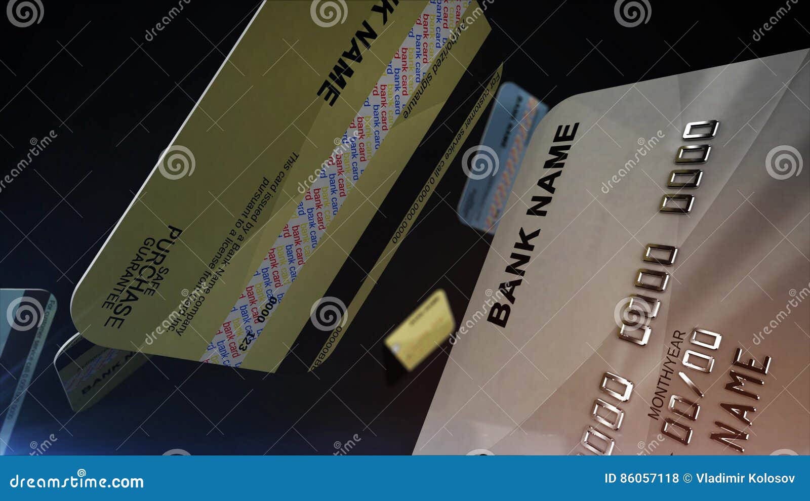 Plastic cards in the air stock illustration. Illustration of ...