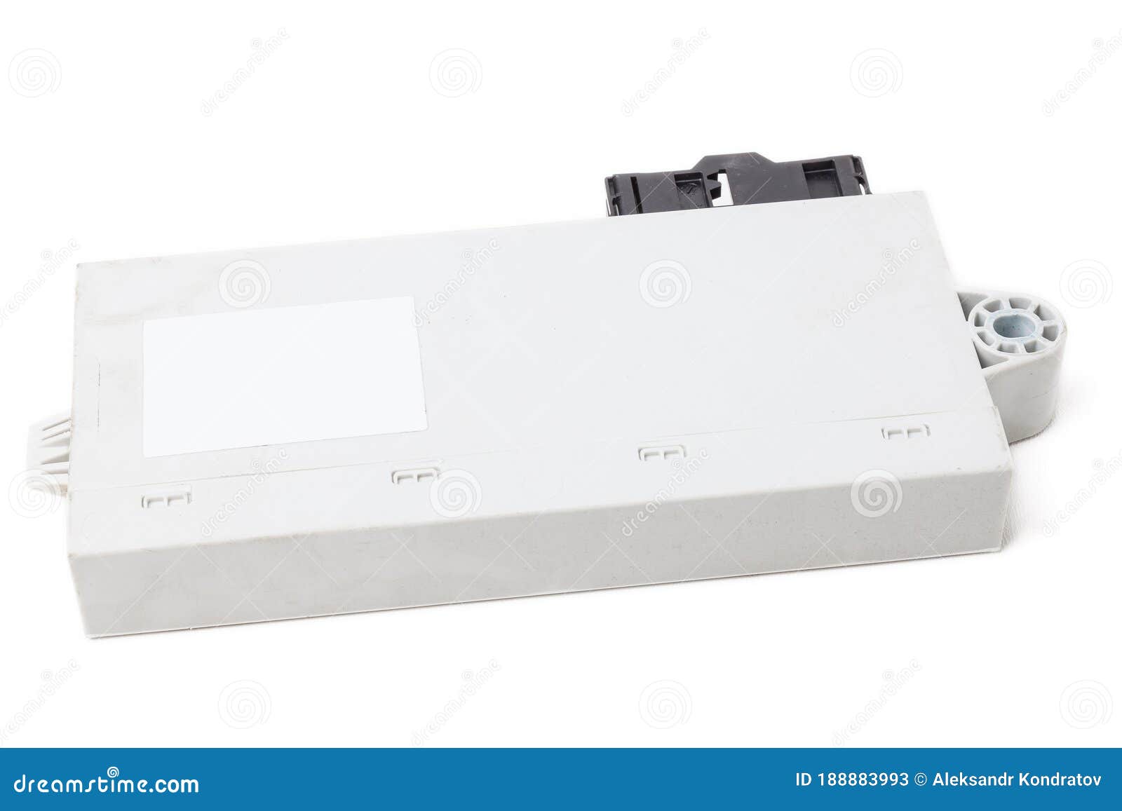 The Plastic Case of the Car Engine Control Unit on a White Isolated ...