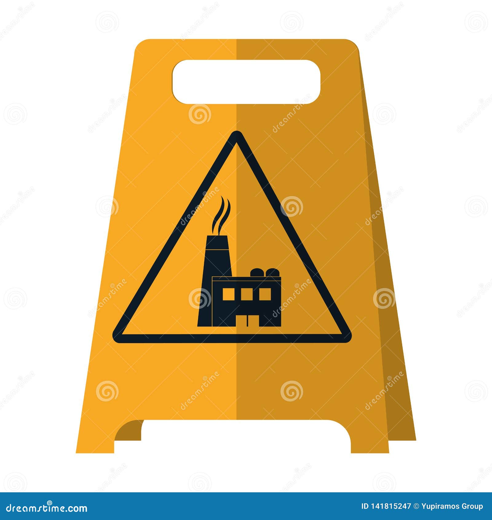 Plastic Caution Emblem Factory Pollution Stock Vector - Illustration of ...