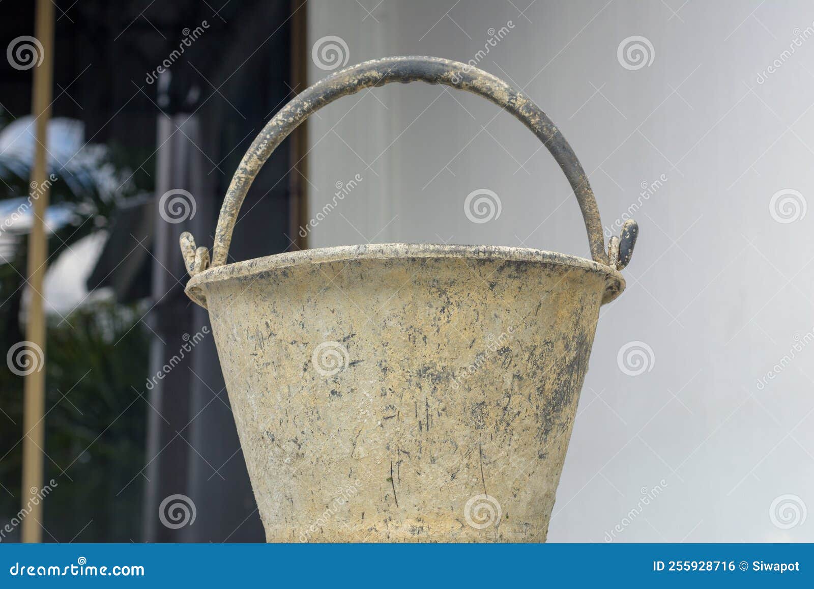 Plastic Cement Bucket on Natural Light. Stock Photo - Image of ...