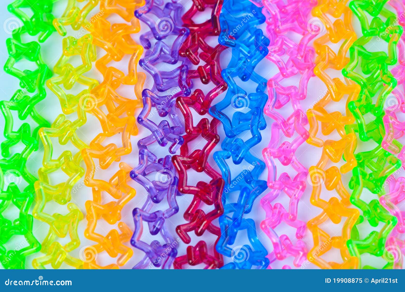 Plastic Chain in Star Shape Stock Image - Image of color, background ...