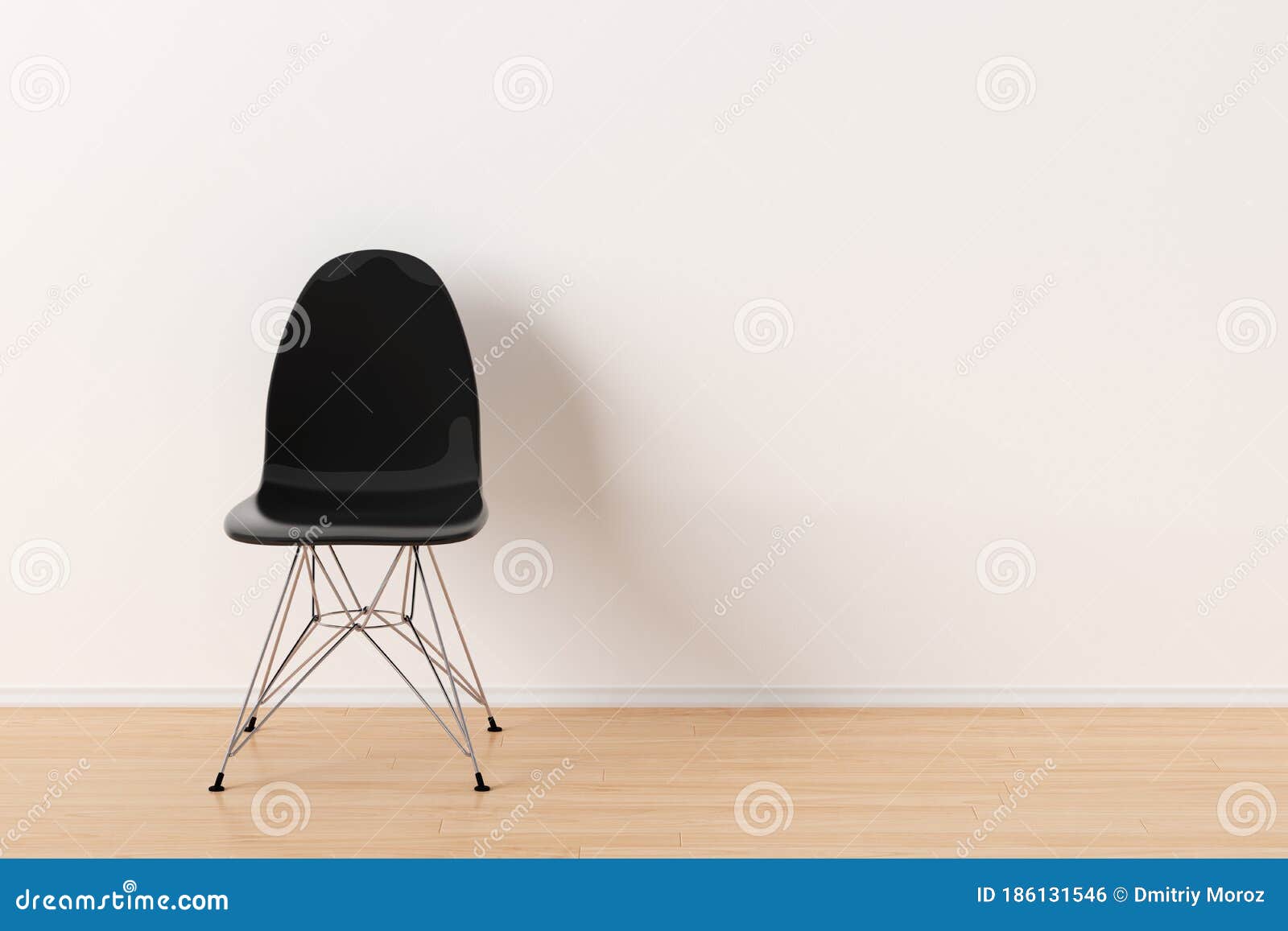 Plastic Chair in Empty Interior Stock Illustration - Illustration of ...