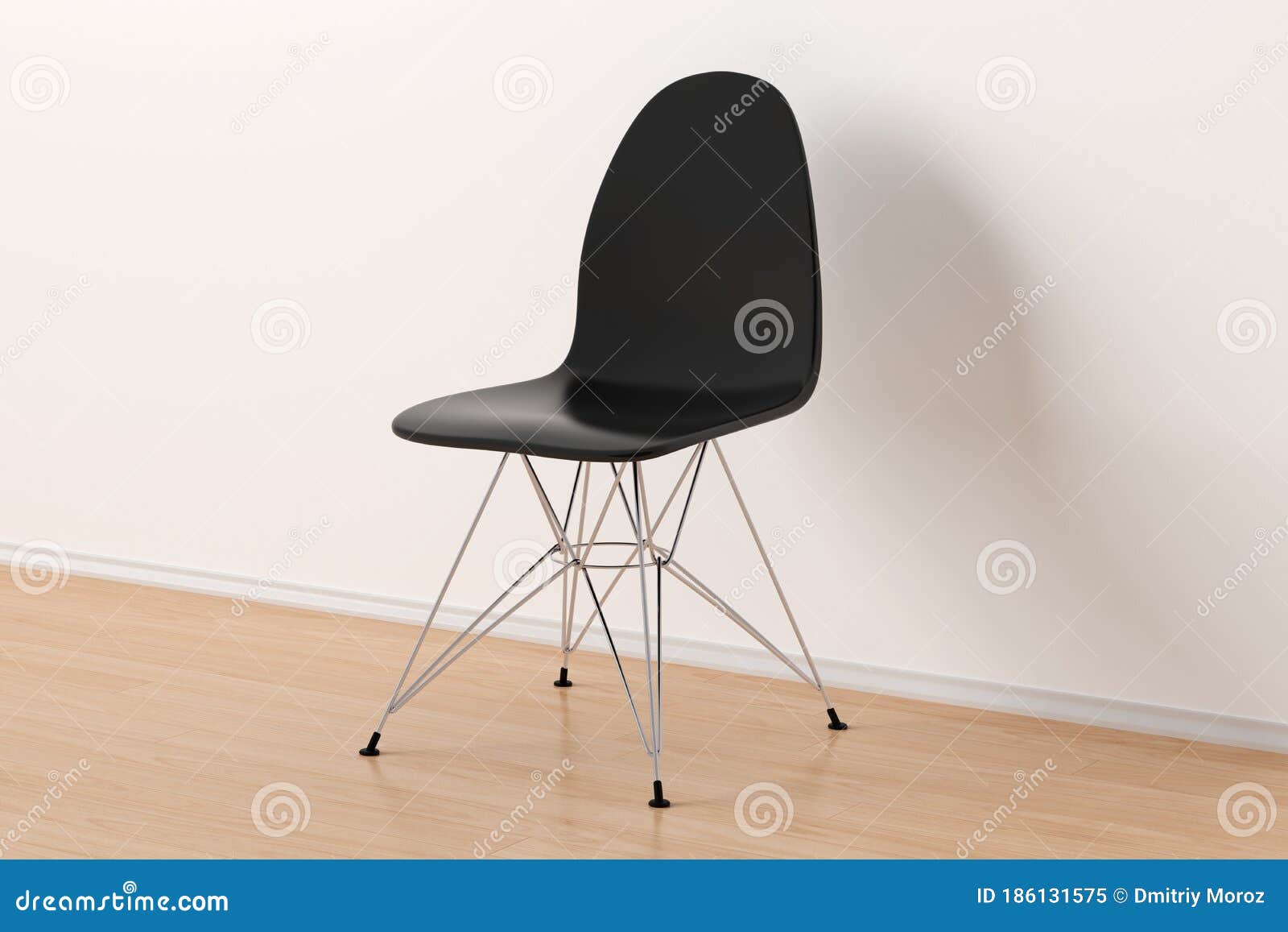 Plastic Chair in Empty Interior Stock Illustration - Illustration of ...