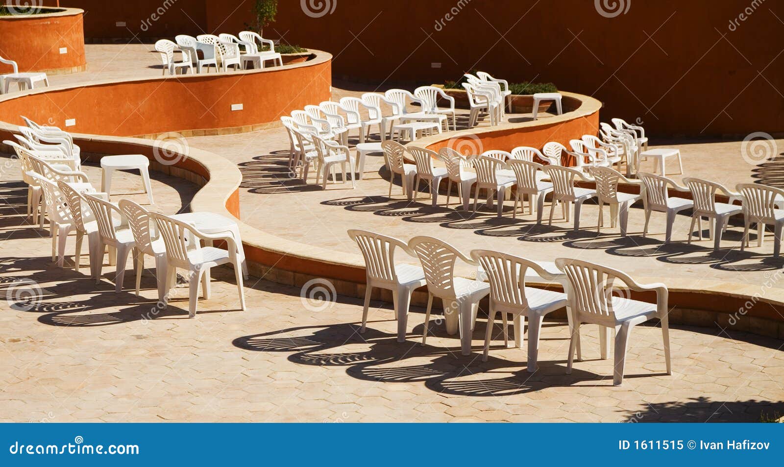 Plastic Chairs in the Amphitheatre Stock Image - Image of restaurant ...