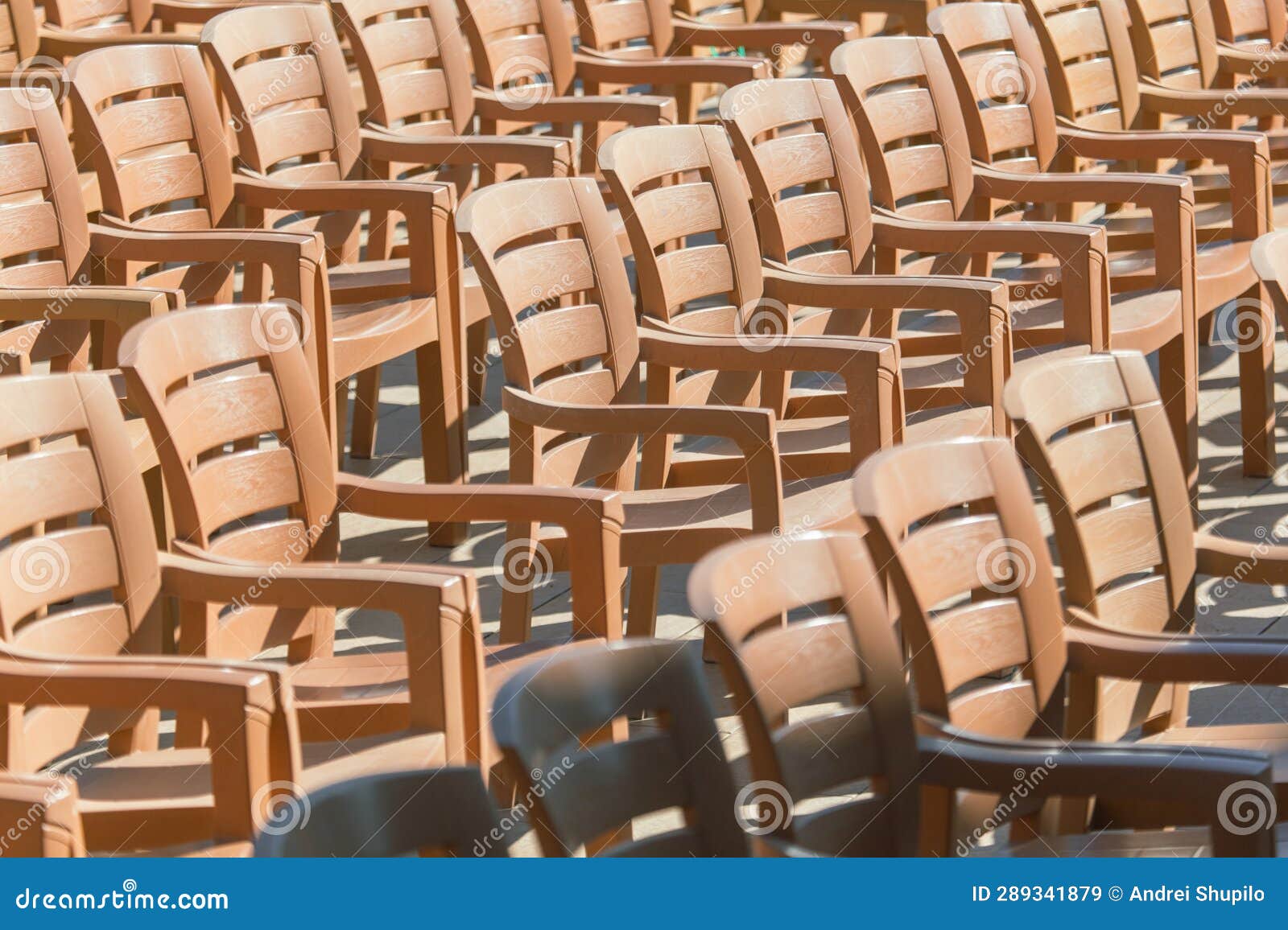 Plastic Chairs in the Concert Hall Stock Image - Image of spectator ...