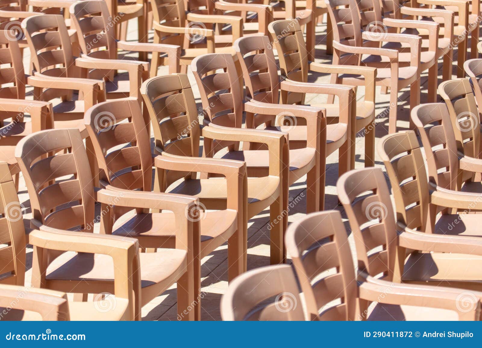 Plastic Chairs in the Concert Hall Stock Photo - Image of audience ...