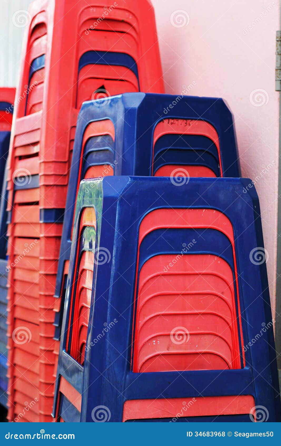 Plastic Chairs - Stackable Set Rams. Stock Photo - Image of equipment ...